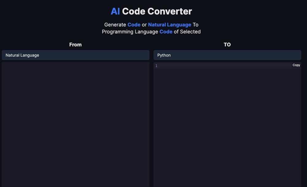 AI Code Converter - Инструмент для генерации кода и преобразования кода с одного языка ...