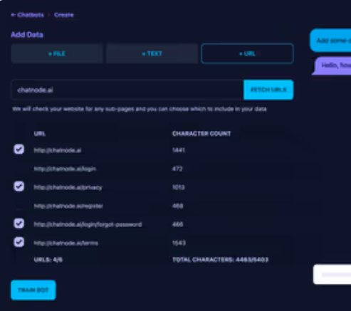 ChatNode - Инструмент для создания чат-ботов и виджетов чат-ботов, обученных на пользовательских ...