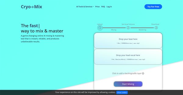 Cryo-Mix - Автоматизирует улучшение и мастеринг вокальных треков. • Нейро-Сети.ру