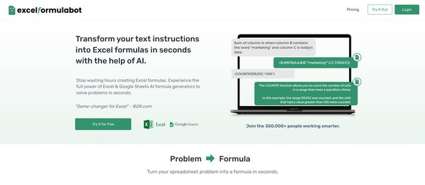 Excel Formula Bot - Используйте обычный язык для создания сложных ...