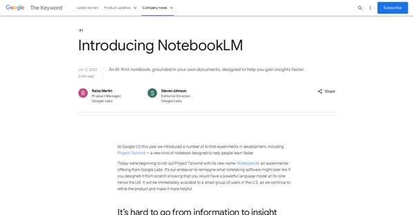NotebookLM - NotebookLM генерирует идеи и заметки • Нейро-Сети.ру