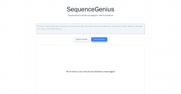SequenceGenius - Создавайте диаграммы последовательности без навыков построения диаграмм ...
