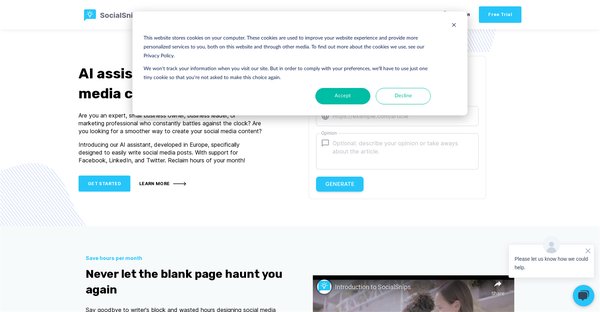 Socialsnips - Оптимизированное планирование в социальных сетях • Нейро-Сети.ру